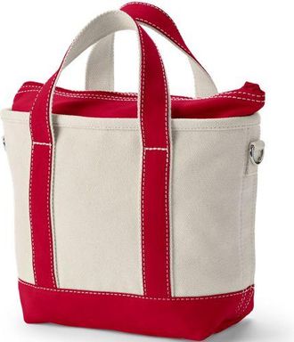 Lands End Canvastasche mit Zipper, Damen, Größe:null regular, Rot, Baumwolle, by Lands End