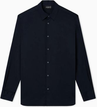 Emporio Armani Homme, Chemises, Bleu, Taille: L Chemise Stretch en Coton Pima