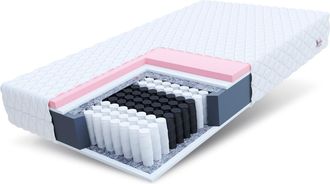 FDM VERO MAX Taschenfederkernmatratze 140 x 200 cm 7-Zonen Matratze Härtegrad H2/H3 (Mittelweich/Mittelhart) 25 cm Höhe Thermoplastischer Visco-Schaum Zwe