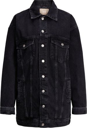 Jack & Jones JACK & JONES Damen Jxalison Oversized Long Jacket Cr504 JXALISON OVERSIZED LONG JACKET CR504, Black Denim, XS
