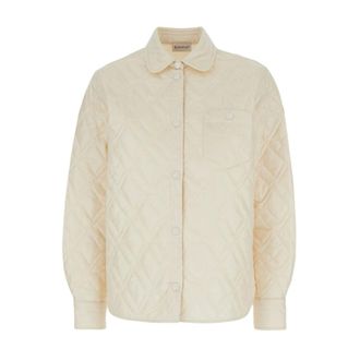 Moncler Femme, Vestes, Blanc, Taille: 38 FR Aiguille Quilted Shirt-Jacket