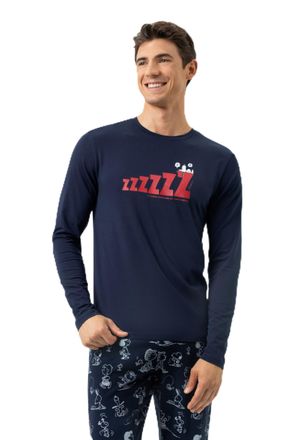 Mey Nachtwäsche Serie x Peanuts Herren Homewear Shirts Yacht Blue (XXL)