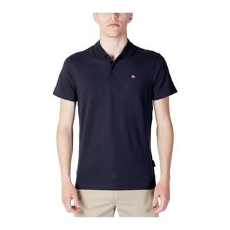 Napapijri Klassisches Poloshirt Blau Einfaches Design - - Tops - Herren - Blau - M