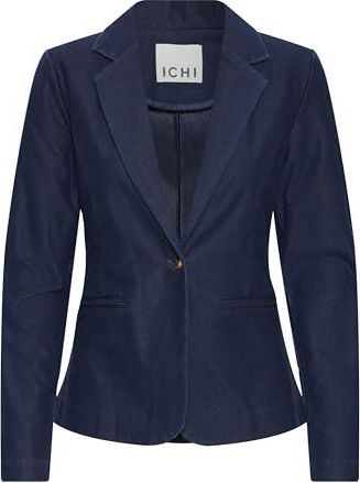 Ichi Ihkate Denim BL Blazer daffaires d&eacute;contract&eacute;, 900000556/Dark Blue, L Femmes