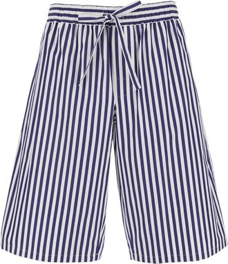 Dolce & Gabbana Homme, Shorts, Bleu, Taille: XL Bowling en Popeline de Coton Ray&eacute;e