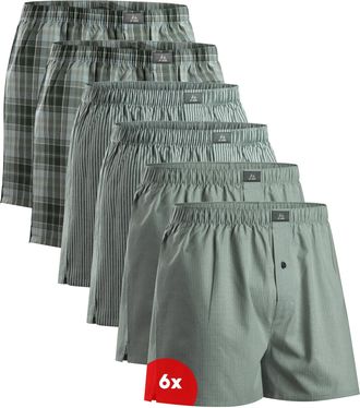 Danish Endurance American Boxershorts (4er|6er Pack), 100% Bio-Baumwolle, für Herren & Jungen, Grün/Streifen Mix 6er Pack, XXL