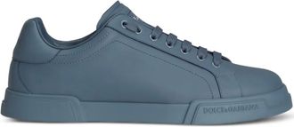 Dolce & Gabbana baskets en daim à logo embossé - Bleu