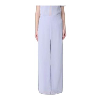 Emporio Armani Pantalon Palazzo en Mousseline - Femme - Pantalons - Violet - Taille: 38 FR