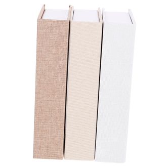Valiclud 3st&uuml;cke Dekorative Leinenbuch-aufbewahrungsboxen Realistische Fake Books in Wei&szlig; Khaki Vielseitig Als Tischdeko B&uuml;roregal-deko Und Praktische Aufbewah
