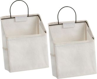 Soimiss 2 Stück Wandhängender Organizer mit Taschen über Tür Hängender Aufbewahrungsbeutel für Badezimmer Modisch mit Klebenden Haken für Einfache Montage Vie