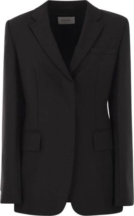 Sportmax Femme, Vestes, Noir, Taille: 34 FR Veste ajust&eacute;e en toile de laine stretch