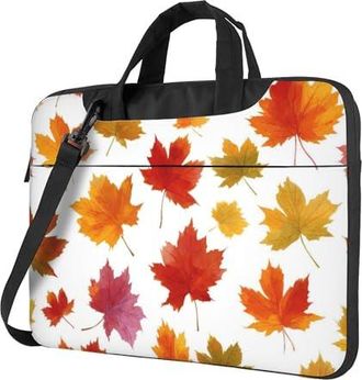 Generic Sac pour ordinateur portable de 15,6 pouces avec bandoulière - Motif feuilles dérable - Housse de protection antichoc pour ordinateur portable - Pour 