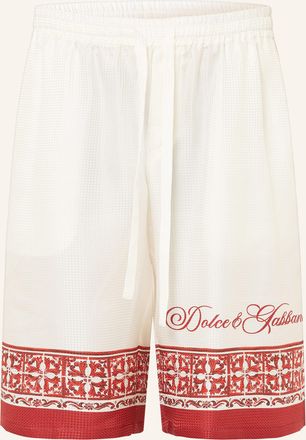 Dolce & Gabbana Jacquard-Shorts Aus Seide weiss