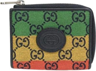 Gucci unisex, Pre-owned, Multicolore, Taille: ONE Size Portefeuille compact Pre-owned Interlocking G