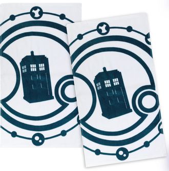 Doctor Who Doctor Who 100% Baumwolle K&uuml;chent&uuml;cher Ofent&uuml;r Set perfekt 2 h&auml;ngen Handt&uuml;cher Dr. TARDIS Logo und Design Gallifreyiens Gr&ouml;&szlig;e 18x 24