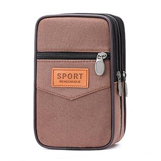 Generic Sac de taille pour sports de plein air pour hommes, pochette &agrave; monnaie en toile avec plusieurs poches, fermeture &eacute;clair, porte-monnaie, sac de poche p