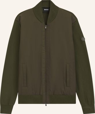 HUGO BOSS Strickjacke C-Levaio Regular Fit gruen