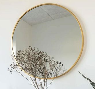 ebuy24 Ebuy24 - Miroir mural rond 80x3x80 cm en aluminium laiton - mardy