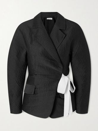 Lanvin Veste En Satin Textur&eacute; &Agrave; Ceinture - Noir