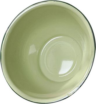 Amosfun Vintage Emaillierte Suppensch&uuml;ssel 24cm Aus Dickem Lebensmittelechtem Emaille Gr&uuml;n Mit Deckel Vielseitige K&uuml;chensch&uuml;ssel F&uuml;r Haushalt Vorrat