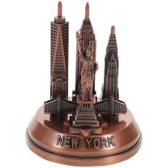 BESPORTBLE Ikonisches Metallmodell New York Wahrzeichen Statue Vintage Dekorative Geb&auml;udefigur 7x7x8,7cm Wohndekoration Souvenir