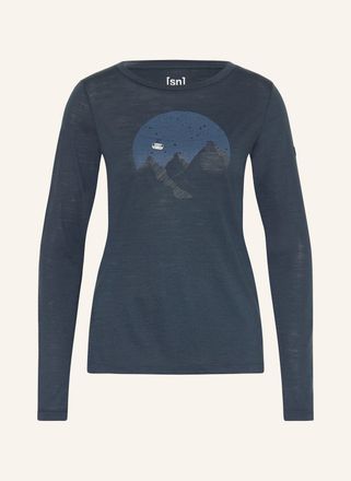 super.natural Longsleeve Gondola Mit Merinowolle blau