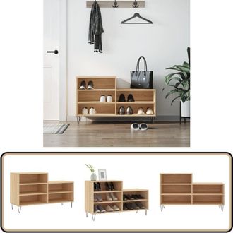 vidaXL Vidaxl - Schuhregal Sonoma-Eiche 102x36x60 cm Holzwerkstoff - Schuhschrank - Schuhregal - Holzwerkstoffmöbel - Garderobe - Einbauschrank