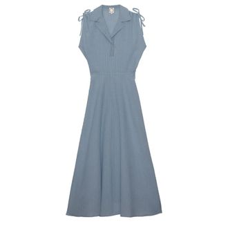 Ines De La Fressange Femme, Robes, Bleu, Taille: 44 FR Violine slim-fit dress in blue cotton