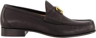 Valentino Garavani Homme, Chaussures, Noir, Taille: 39 EU Mocassins noirs en cuir avec logo en laiton