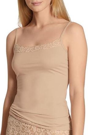 CALIDA Natural Comfort Lace Top spaghetti dames, top spaghetti fonctionnel avec dentelle à lencolure, bretelles réglables