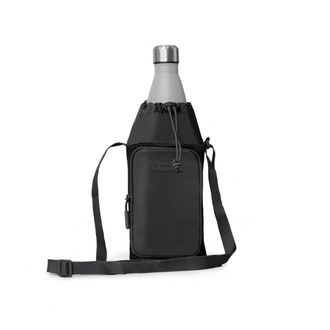 Travelon Pi Gogo Isolierte Wasserflasche Tote, Schwarz, Einheitsgröße, Pi Gogo Isolierte Wasserflasche Tote