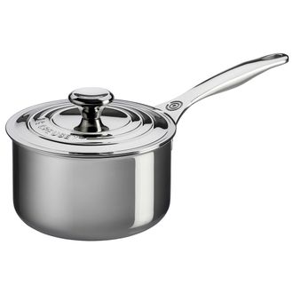 LE CREUSET 3-Ply SS 18cm Saucepan with Lid and HH
