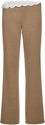 Magda Butrym Pantalon droit bords dentelle en laine m&eacute;lang&eacute;e