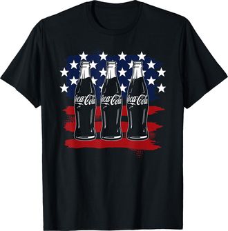 Coca Cola Ware Flaschen, Motiv mit Sternen und Streifen, US-Flagge T-Shirt