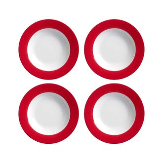 Flirt by R&B Ritzenhoff & Breker Flirt by R&B Suppenteller/tiefer Teller Doppio, &Oslash; 22cm, rot, 4-teilig