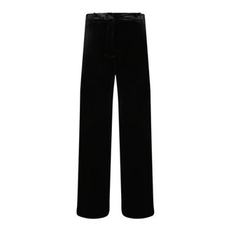 Blanca Vita Velour Palazzo Pants - - Trousers - Damen - Schwarzk - L