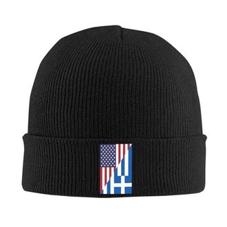 Generic Drapeau De LAmitié Entre LAmérique Et La Grèce Homme Femme Skull Cap Chaud Watch Cap Coupe-Vent Bonnets Hiver pour Course À Pied Jogging Le Quotidien