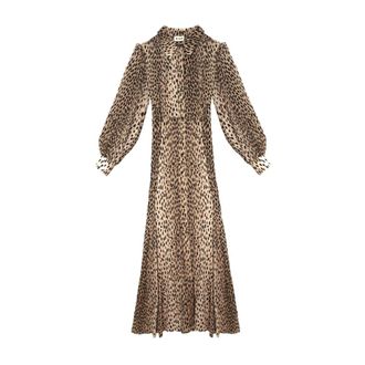 Rixo Rixo, Femme, Robes, Brun, Taille: 44 FR Robe Chemise Imprimé Antilope