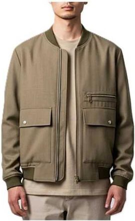 Paul Smith Homme, Vestes, Brun, Taille: S Blouson taupe poches plaqu&eacute;es & zipp&eacute;e laine Paul Smith Homme M1R 915Z V02988 63