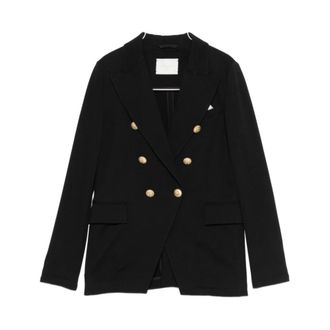Circolo 1901 Femme, Vestes, Noir, Taille: 36 FR Veste crois&eacute;e en coton