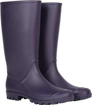 Mountain Warehouse Splash Bottes en caoutchouc imperm&eacute;ables pour femme, doublure textile, adh&eacute;rence robuste, id&eacute;ales pour les festivals, le jardin, la marche, violet fon