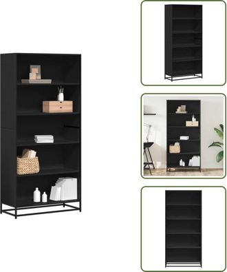 vidaXL Vidaxl - B&uuml;cherregal Schwarz 80,5x35x170,5 cm Holzwerkstoff - B&uuml;cherregal - B&uuml;cherregale - B&uuml;cherschrank - B&uuml;cherschr&auml;nke