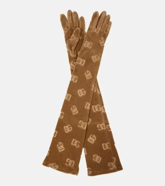 Dolce & Gabbana Gants brod&eacute;s en coton &agrave; logo