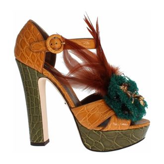 Dolce & Gabbana Ankle Strap Plateau Sandalen - - Shoes - Damen - Mehrfarbig - 36 EU