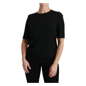 Dolce & Gabbana Kurz&auml;rmelige Blusenoberteil - - Tops - Damen - Schwarzk - S