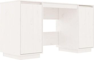 vidaXL Vidaxl - Bureau blanc 140x50x75 cm bois massif de pin