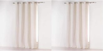 Douceur d'Int&eacute;rieur Absolu &Ouml;senvorhang, Mikrofaser, einfarbig, Polyester, Polyester, Natur, 140 cm x 260 cm (Packung mit 2)