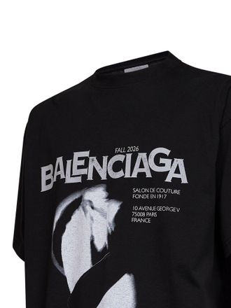 Balenciaga Mens T-Shirt Lady Shades Black Cotton T-Shirts And Polos