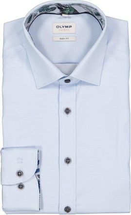 Olymp Herren Hemd blau Baumwoll-Stretch