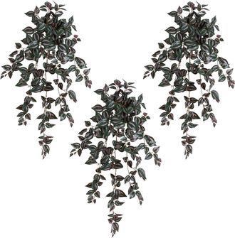 Nearly Natural 104,1 cm UV-best&auml;ndige k&uuml;nstliche Wandernde Juden H&auml;ngepflanze (Indoor/Outdoor), 3 St&uuml;ck